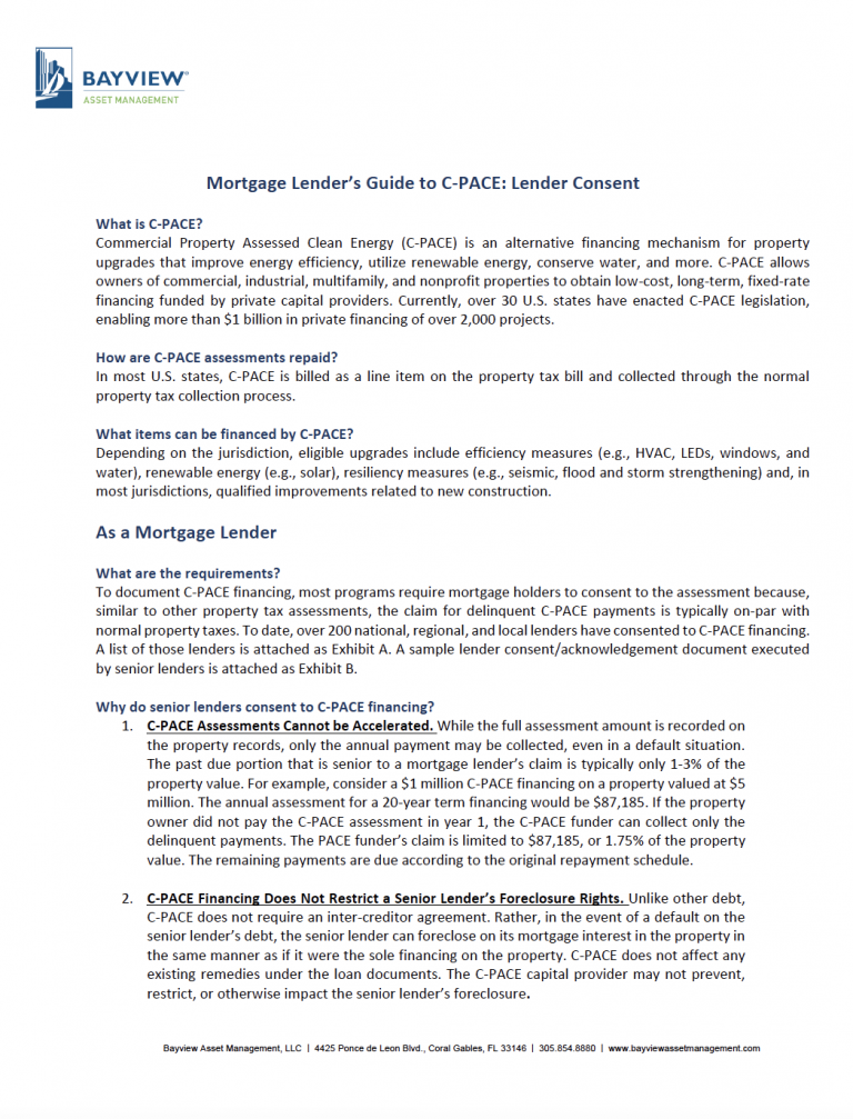 Mortgage Lender Consent - Bayview PACE